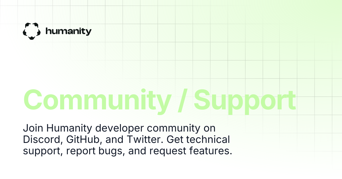 Community / Support | Humanity Docs